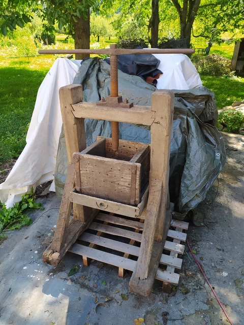 ALTE ANTIKE HOLZ Saftpresse Obstpresse Schraubpresse Landhaus Bauernhof ...