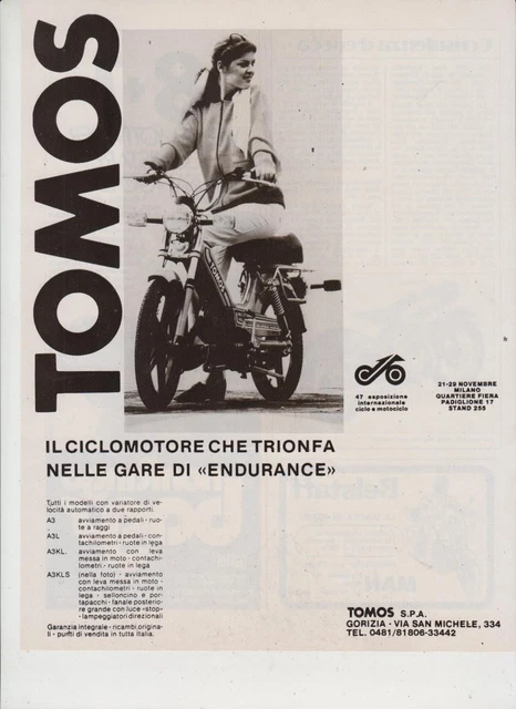 ADVERTISING PUBBLICITÀ-CICLOMOTORI TOMOS 50 1981 MOTOSPORT EPOCA EUR 4 ...