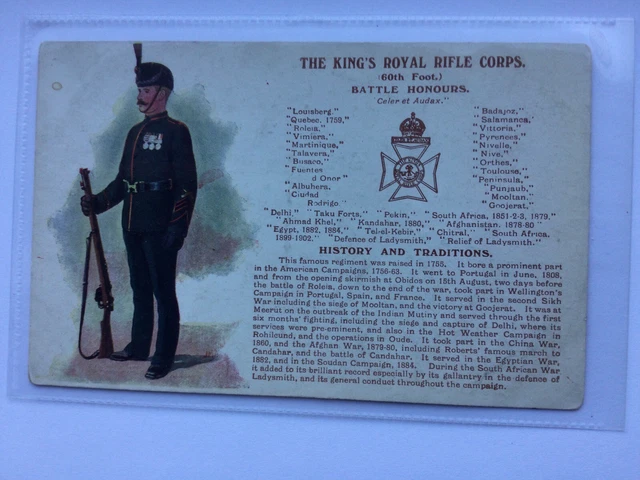 THE KINGS ROYAL Rifle Corps,Battle Honours,History And Traditions 60th Foot. £20.00 - PicClick UK