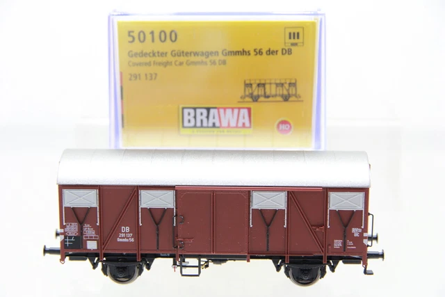 H0 BRAWA 50100 DB Gmmhs 56 gedeckter Güterwagen DC OVP N23 EUR 42,15 - PicClick DE