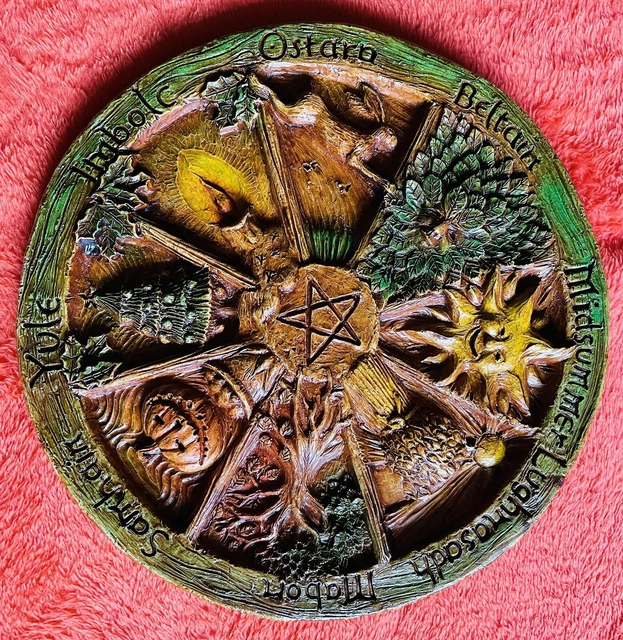 WICCAN PAGAN WHEEL Of The Year Wall Plaque Garden Altar BNWOT £27.00 ...