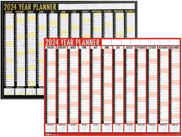 2024 CALENDAR UNMOUNTED A1 Annual Yearly Wall Planner 84cm Office Year ...