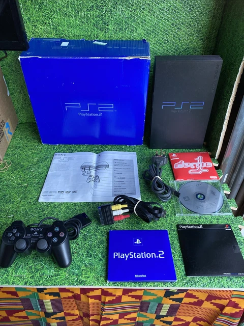 BOXED SONY PLAYSTATION 2 PS2 Black Phat Console With Controller, Manual ...