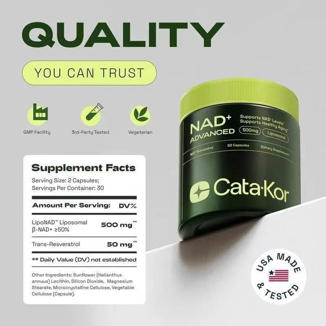 NAD+ ADVANCED 500MG Supplement for Anti-Aging, Energy,Focus ...