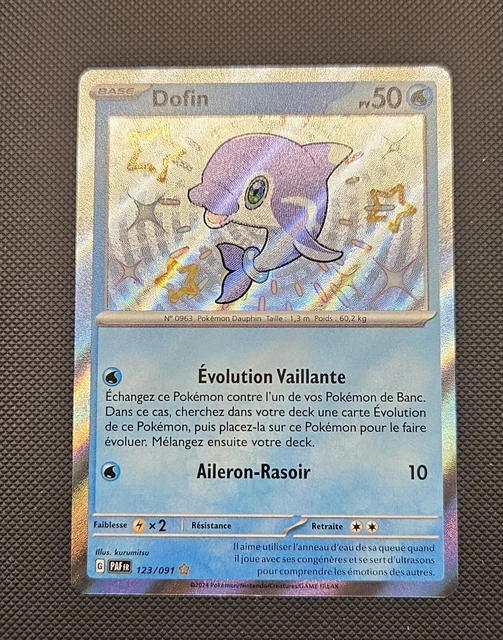CARTE POKÉMON SHINY Dofin 123/091 - Destinées de Paldea - EV4.5 - FR - Neuve EUR 15,00 - PicClick FR