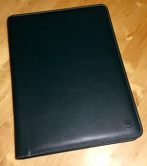 ROLEX LEATHER FOLDER Notebook Notepad Submariner Daytona GMT Explorer ...