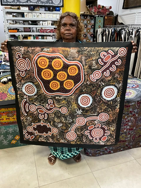 SHARON BUTCHER ABORIGINAL Artist Painting WOMEN WATER HOLE 7 SISTERS ...