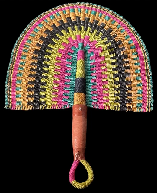 VINTAGE HAND CRAFTED Bolga Fan Using Elephant Grass Home Decor, Prop ...