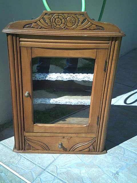 ANCIENNE PETITE ARMOIRE De Toilette Pharmacie Vitrine En Bois Mural EUR 60,00 - PicClick FR