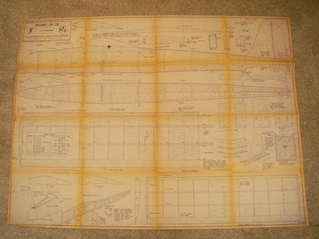 AEROMODELLER PLANS OF the Wizard of Oz a vintage RC glider model 48 ...