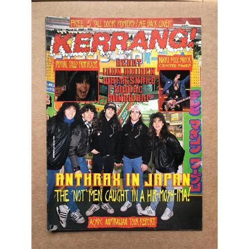 ANTHRAX KERRANG NO.178 MAGAZINE MARCH 12 1988 ANTHRAX COVER with more ...