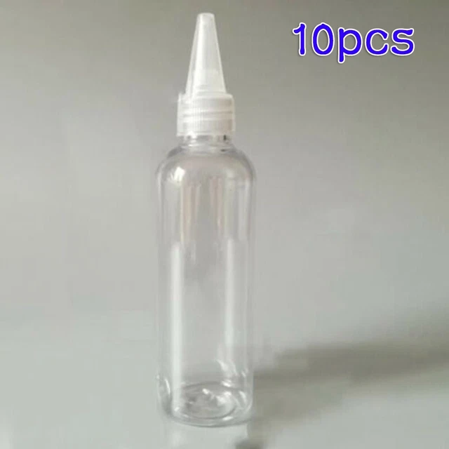 10PCS 100ML PET Plastic Dropper Bottles Clear Squeeze Top Dispenser ...
