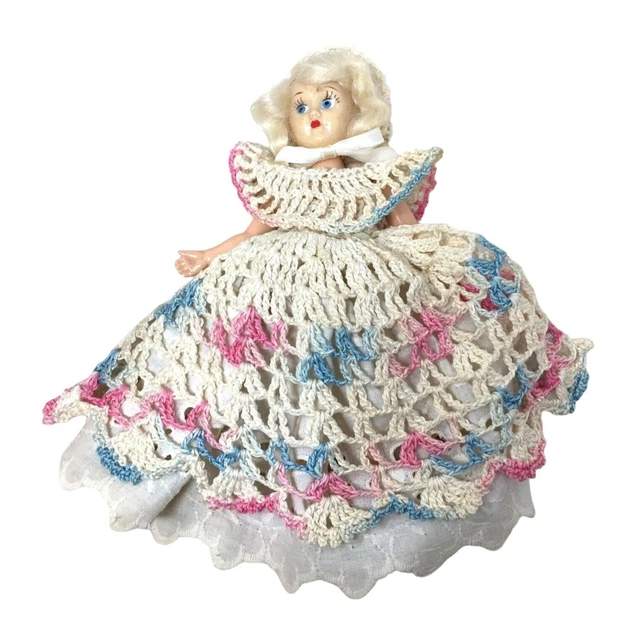 Vintage Collectible Doll Blonde Hair Blue Eyes Wearing Pretty Hand