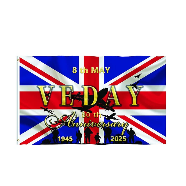 VE DAY 80TH Anniversary Flag Memorabilia 80 Years Victory In Europe ...