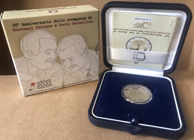 ITALIA 2022 GIOVANNI Falcone E Paolo Borsellino Moneta 2 Euro Proof ...