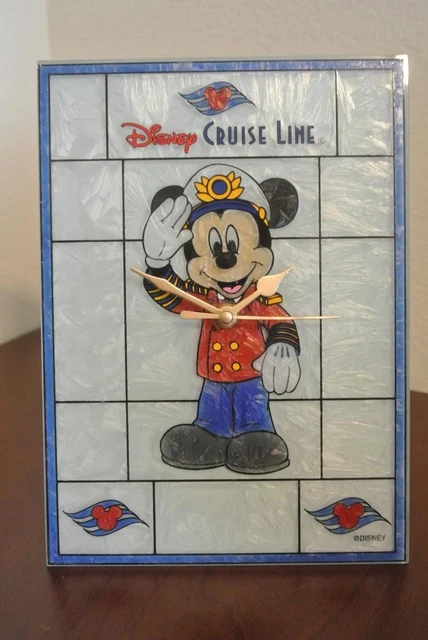 RARE DISNEY CRUISE Line CAST MEMBER Captain Mickey DCL Staind Glass ...