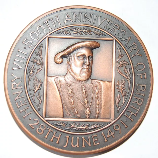 1991-KING HENRY VIII-500 Years Since Birth-Bronze Commemorative Medal ... 1991-KING HENRY VIII-500 Years Since Birth-Bronze Commemorative Medal ...