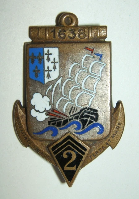 INSIGNE 2° REGIMENT D'INFANTERIE COLONIALE - VOILES INVERSEES - Drago Béranger EUR 200,00 ...