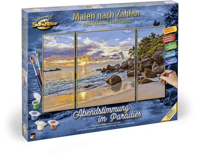 SCHIPPER MALEN NACH Zahlen Triptychon 50x80cm Abendstimmung Paradies 609260906 EUR 42,99 ...