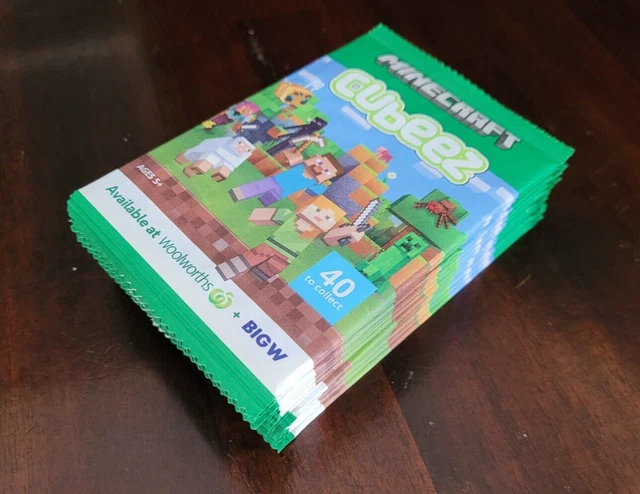 NEW MINECRAFT CUBEEZ 2025***** Woolworths x 17***** Unopened Packs $14. ...