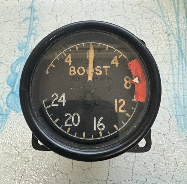 VINTAGE AIR MINISTRY Supercharger Boost Gauge Ww2 Aircraft Spitfire ...