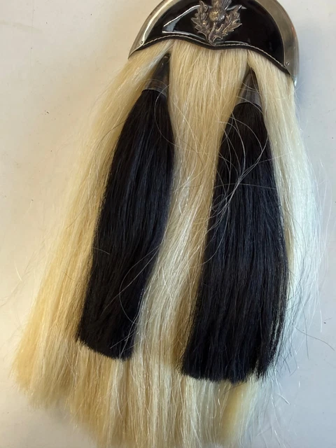 VINTAGE SCOTTISH LEATHER & Horse Hair Sporran - Thistle Badge £34.99 ...