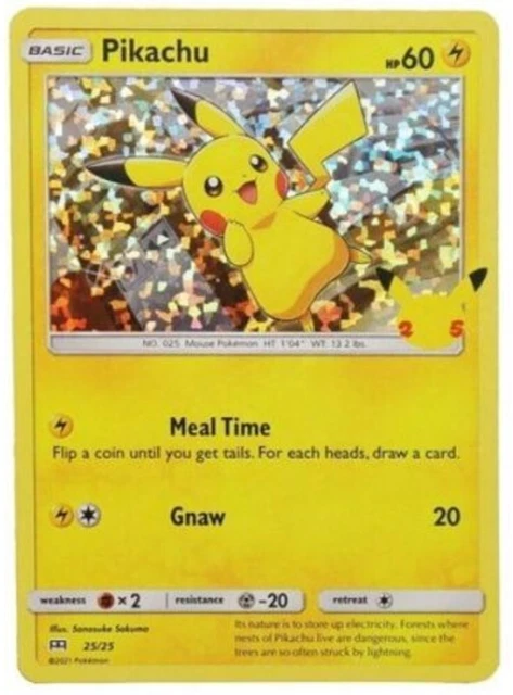 HOLO PROMO MCDONALDS 25th Anniversary Pikachu 25/25 Pokemon Foil Rare ...