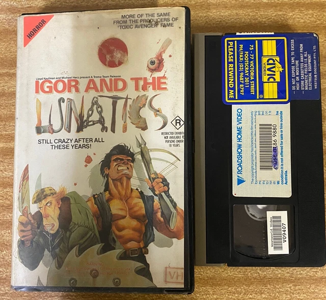 IGOR AND THE Lunatics HORROR VHS EX RENTAL UNTESTED $19.99 - PicClick AU