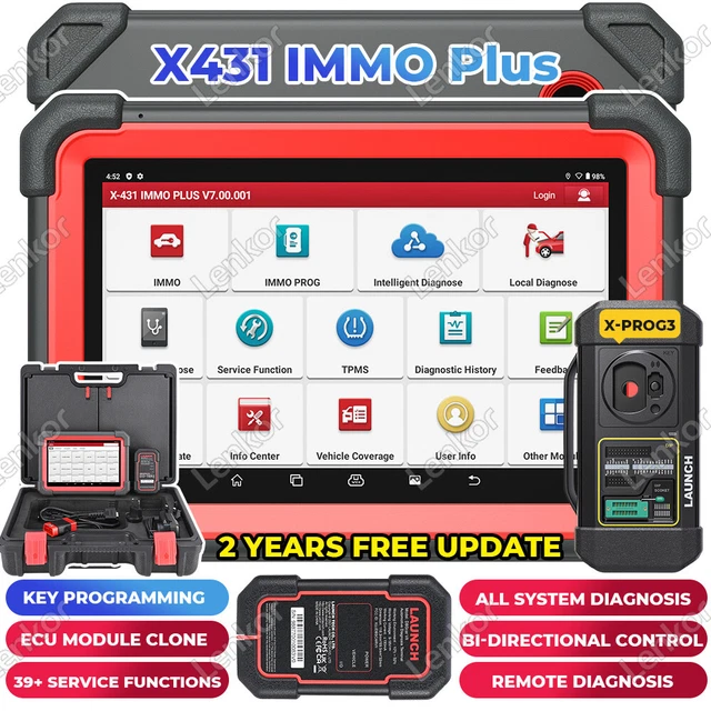 2024 LAUNCH X431 IMMO PLUS PRO Profi OBD2 IMMO & Key Fob Programmazione con X-PROG3 EUR 1.331,75 ...