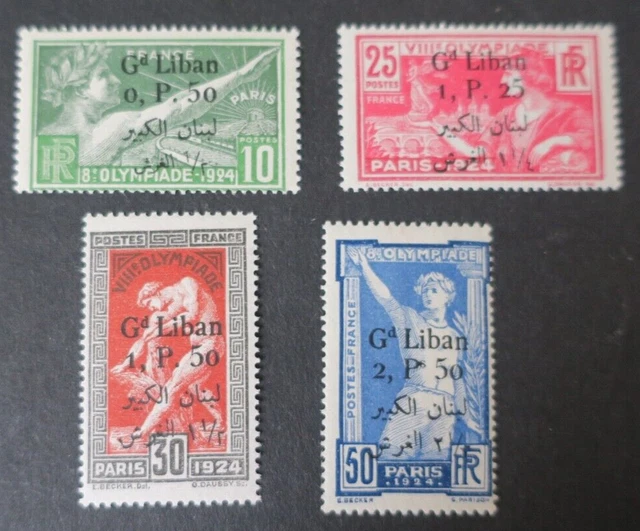 TIMBRES COLONIES FRANÇAISES Grand Liban Série N° 45 a 48 Neuf * Cote ...