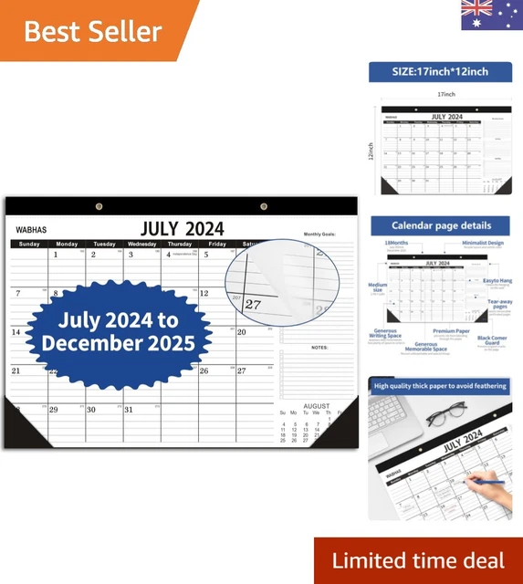 DESK CALENDAR 2024-2025,JULY 2024-December 2025,Large Desk calendar ...