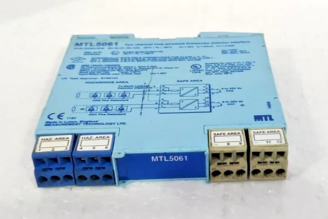 MTL5061 MEASUREMENT TECHNOLOGY 2 Canal Boucle Alimenté Feu / Fumée ...