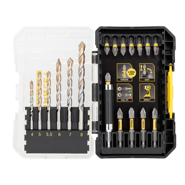 STANLEY FATMAX MASONRY Impact Driving Bit Set 19 Piece Fits Stack Caddy ...