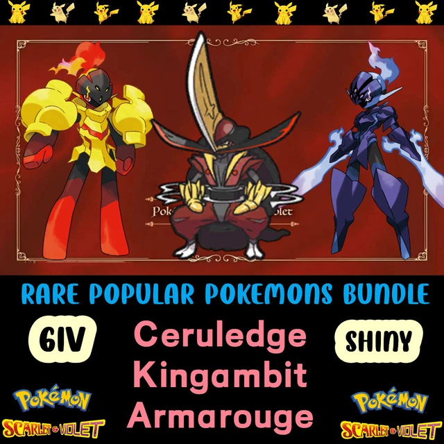 POKÉMON ÉCARLATE ET violette Ceruledge Kingambit Armarouge Brillant 6IV Parfait EUR 5,64 ...