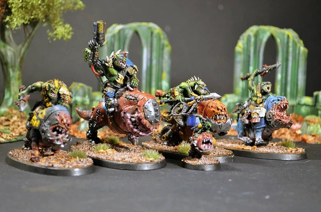 WARHAMMER 40K ORK BOYZ SUR SQUIGLIERS SQUIGHOG BOYZ pro painted EUR 100 ...