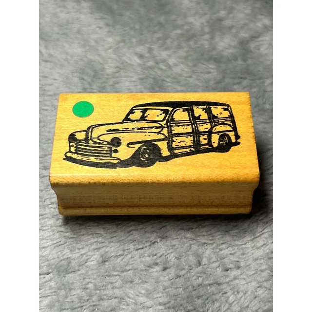 VINTAGE RUBBER STAMP 1948 Ford Woodie Wagon Car Wood Mounted Craft 2 ...