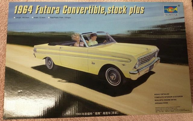 TRUMPETER 1/25 SCALE kit 1964 Ford Falcon Futura Convertible stock plus ...