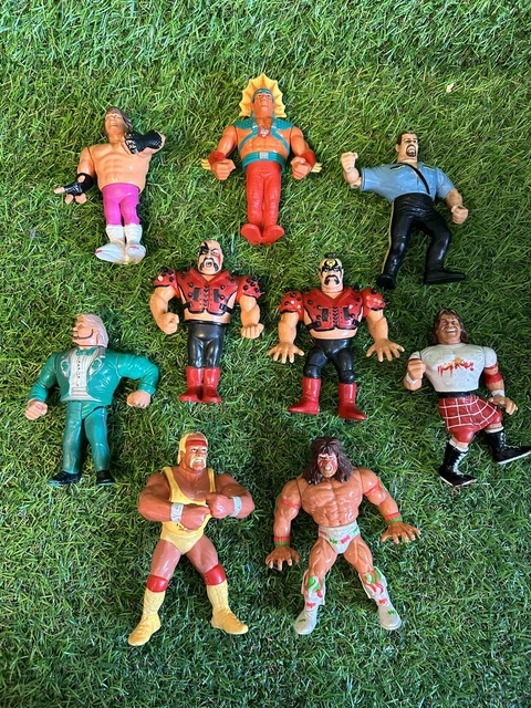 9 X WWF HASBRO WRESTLING FIGURES - VINTAGE WWE WCW ACTION FIGURES ...