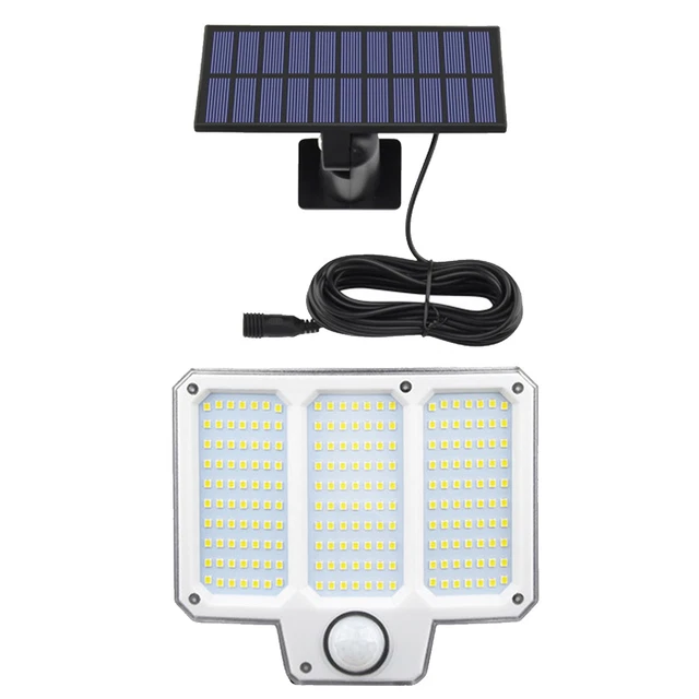 _LED 300LM MOTION Sensor Light 5.51in Detachable Solar Panel Lamp ...
