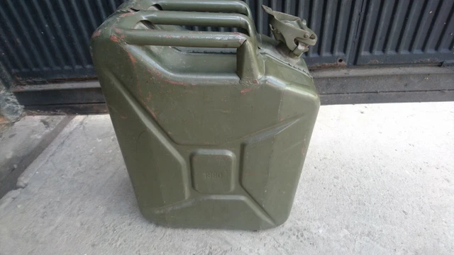 JERRY CAN SERBATOIO METALLO 20 litri 5 Galloni MILITARE ESERCITO 1980 ...