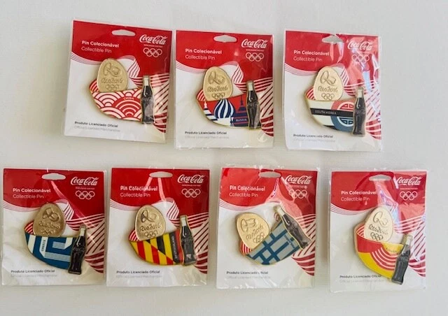 2016 RIO OLYMPIC Games Coca Cola Lot of 7 Pins Original New Brazil EUR ...