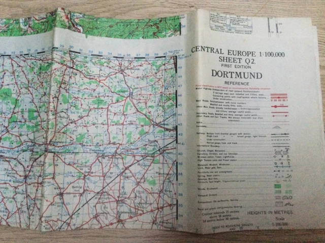 WWII CENTRAL EUROPE Map Sheet Q2 Dortmund EUR 12,04 - PicClick DE