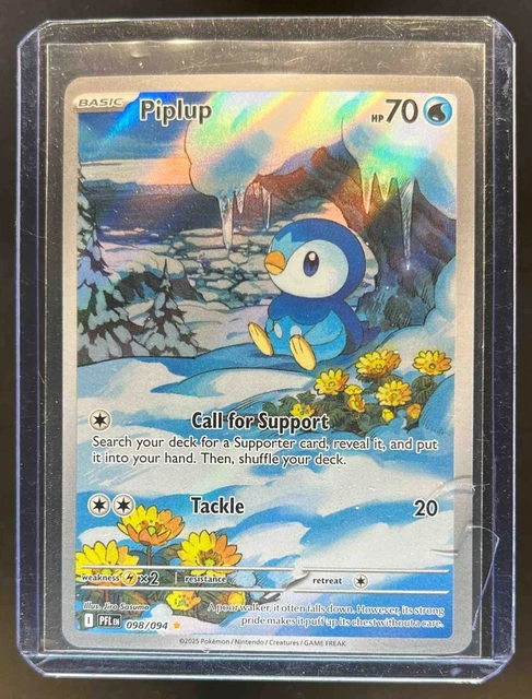2025 POKEMON PHANTASMAL Flames PFL EN Piplup Illustration Rare #098/094 ...