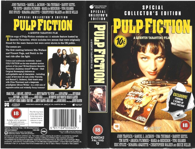 PULP FICTION - "Special Collector's Edition" - VHS/Video - Quentin Tarantino £2.99 - PicClick UK