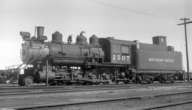 SP SOUTHERN PACIFIC Railroad Locomotive Engine No 2507 Old Train Photo ...