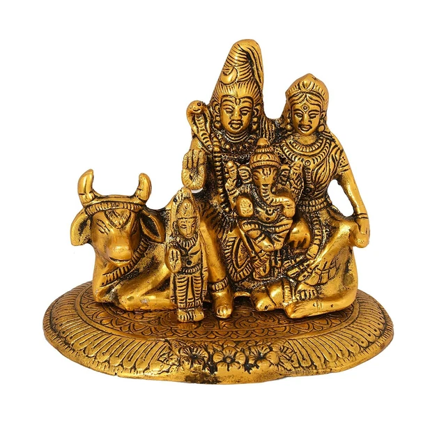 BRASS METAL LORD Shiva Parvati Kartikeya & Ganesh Murti Shiv Family ...