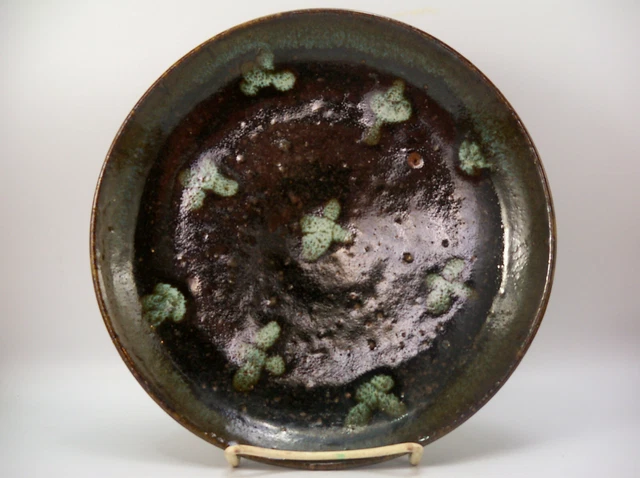 1950S JAPANESE STUDIO Pottery Stoneware Tenmoku Plate Mashiko Hamada ...