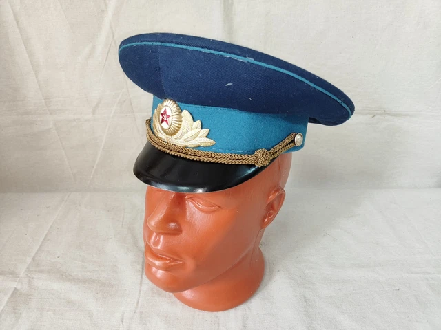 VINTAGE ORIGINAL USSR Peak Forage Peaked Cap Soviet Red Army Air Force ...
