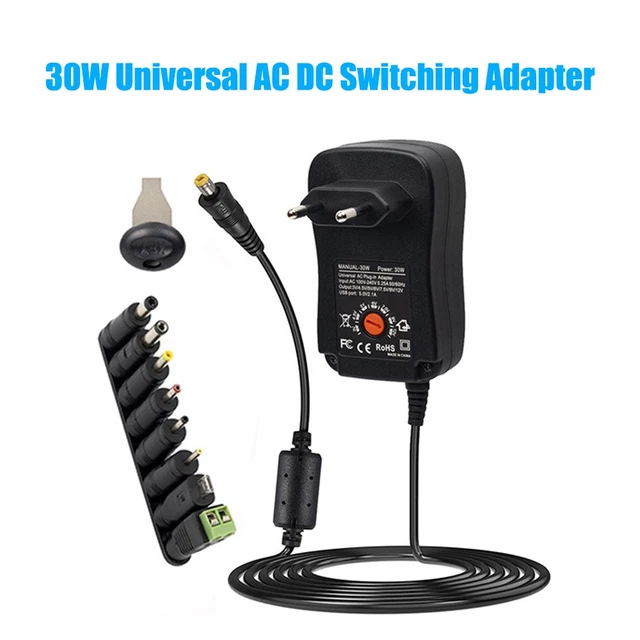 30W UNIVERSAL POWER Adapter 3V-12V Adjustable With 8 Tips 4I7B $30.68 ...