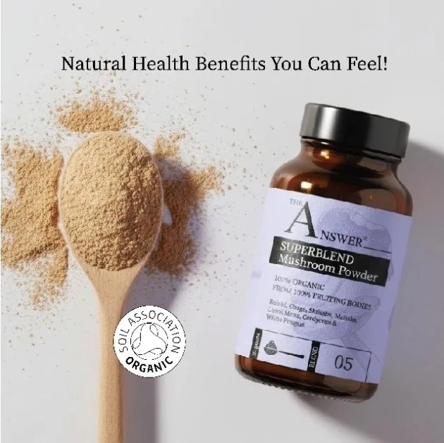 SUPERBLEND MUSHROOM POWDER, Reishi,Chaga, Shiitake, Maitake,Lion’s ...